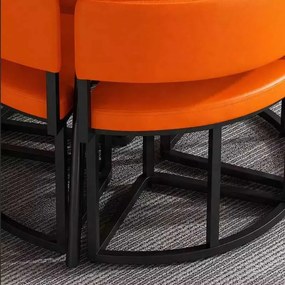 LuxuryForm DESIGN Jídelní set MONTE 4+1 - oranžový / černý