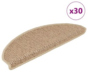 Samolepicí rohože na schody Sisal-Look 30 ks 65x21x4 cm Písek 3365879