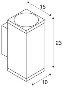 SLV 1003419 Enola Square Up/Down M, venkovní nástěnné svítidlo, LED 19W 3000/4000K, antracit, výška 23cm, IP65