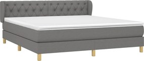 Box spring postel s matrací tmavě šedá 160x200 cm textil 3127054