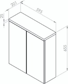 BPS-koupelny Zrcadlová skříňka bez osvětlení Orion W 60 ZS