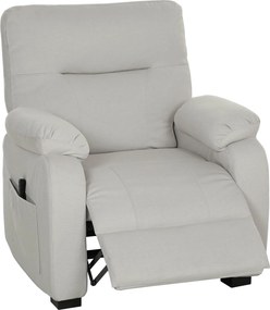 HOMCOM elektrické relaxační křeslo nastavitelná, USB připojení, opěrka nohou, boční kapsy, dálkové ovládání, 96x90x103 cm, krémová