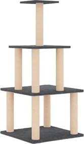 Škrabadlo pro kočky se sisalovými sloupky tmavě šedé 111 cm 171734