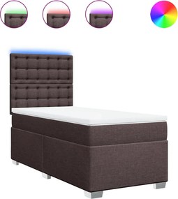 Box spring postel s matrací tmavě hnědá 90x190 cm textil 3292660