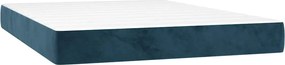 Box spring postel s matrací a LED tmavě modrá 140x190 cm samet 3139803