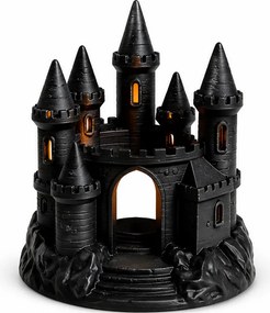 svícen, gotický styl, plast, 11x7x7 cm, černá, Dekorino SD20260008