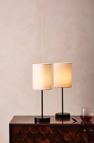 Bílá/černá látková stolní lampa (výška 45 cm) Seth – Jotex