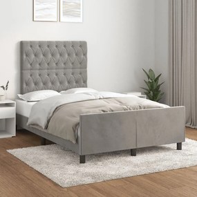 Rám postele bez matrací světle šedá 120x190 cm samet 3270596