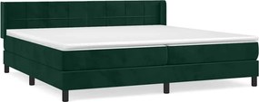 Box spring postel s matrací tmavě zelená 200x200 cm samet 3130982