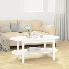 vidaXL Konferenční stolek 110 x 55 x 45 cm masivní borové dřevo [822290] Barva: Bílá