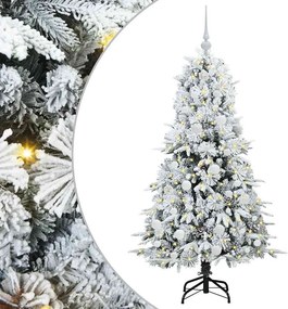 Umělý Skládací Vánoční Strom s stojanem Bílá 150 cm PE a PVC 3397474