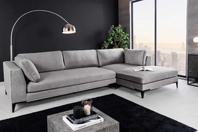 Designová rohová sedačka Sashanique 313 cm šedý samet - pravá