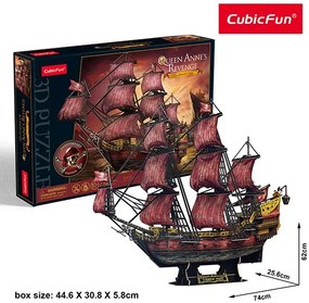 CubicFun - Puzzle 3D Plachetnice Queen Anne's Revenge 391 dílků