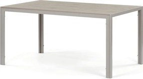 Zahradní stůl WOOD - hnědý polywood / šedá kovová konstrukce Barva: Béžová