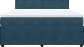Box spring postel s matrací modrá 180 x 200 cm samet 3290104