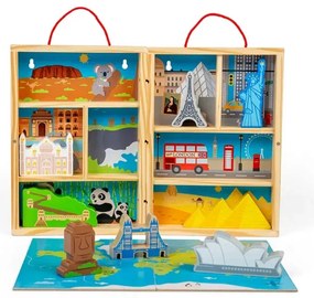 Bigjigs Toys Dřevěná cestovatelská hrací sada