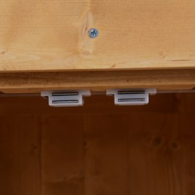 Outsunny zahradní skříňka na nářadí s dvojitými dveřmi, 2 přihrádky, odolná proti povětrnostním vlivům, jedlové dřevo, přírodní, 74x43x88cm| Aosom