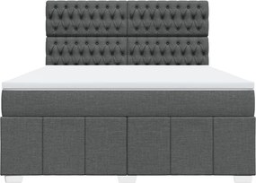 Box spring postel s matrací tmavě šedá 180x200 cm textil 3294055