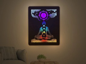 Li-Go "Čakry" světelný obraz 230V 70x90cm provedení povrchu: dub světlý