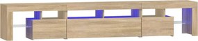 TV skříňka s LED osvětlením dub sonoma 230x36,5x40 cm 3152788