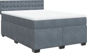 Box spring postel s matrací tmavě šedá 140x200 cm samet 3288643