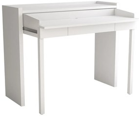 OnaDnes -20% Bílý dřevěný pracovní rozkládací stůl Woodman Console II. 110x36 cm