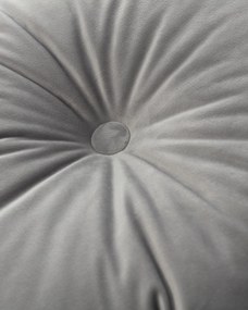 Sametový polštář s knoflíkem barva šedá látka lesklé, sametová