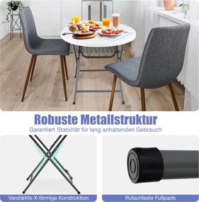 Costway 81 cm kulatý skládací stůl s vyztuženou HDPE deskou stolu robustní