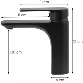 Erga Remi, umyvadlová baterie h-150, černá matná, ERG-YKA-BU.REMI24-BLK