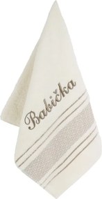 Bellatex Froté ručník mozaika se jménem BABIČKA 50x100 cm Babička Béžová
