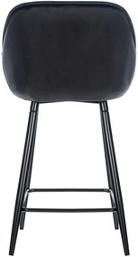 Barová židle Baycliff - samet | černá