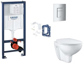Grohe Rapid SL - Set předstěnové instalace, klozetu, sedátka SoftClose, tlačítka Skate Cosmopolitan a sady pro vhazování tablet, matný chrom SANI11BB2134