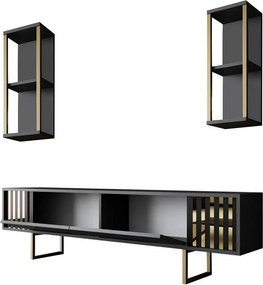 Televizní stolek s policemi Linie Anthracite and Gold