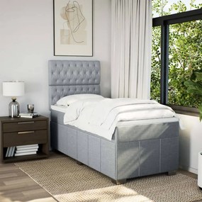 Box spring postel s matrací světle šedá 80 x 200 cm textil 3291502
