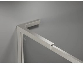 Mexen, Mexen Kioto-F L sprchová stěna s rámem 100 x 202 cm, průhledná 8 mm, matný nikl - 800-100-174-97-00