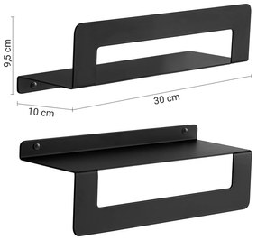 Gedy Gedy, CLEO police s držákem ručníků 300mm, černá matná, 2019143