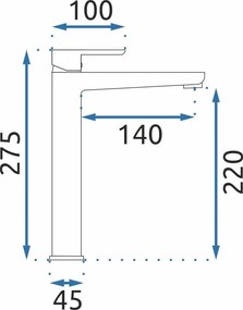 Rea Orix - vysoká umyvadlová baterie, chromová, REA-B7778