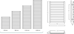 Hopa Poppy koupelnový radiátor 600 x 1630 mm středové připojení bílá RADPPY601635SP