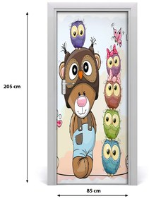 Samolepící fototapeta na dveře Medvěd sovy 85x205 cm