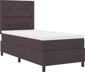 Postel s boxspringem s čelo Tmavě hnědá 80 x 200 cm textil 3339346