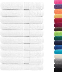 Prémiové ručníky SOLUND 10 ks bílé 100x200 cm 600 g/m² 137142