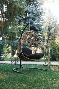 Zahradní houpací židle Olsenka (černá + béžová). 1082966