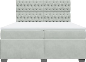 Box spring postel s matrací světle šedá 200x200 cm samet 3293308