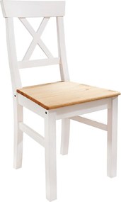 Bílý nábytek Židle Marone Klasik, dekor bílá-dřevo, masiv, borovice