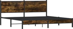Kovový rám postele bez matrace kouřový dub 180 x 200 cm 3301377