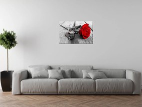 Gario Obraz s hodinami Červená růže Rozměry: 30 x 30 cm