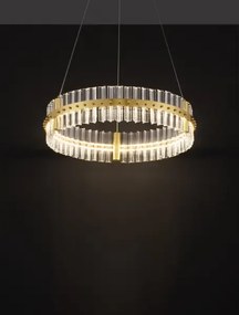 LED stmívatelný platinum zlatý moderní lustr Kezo