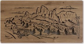 Li-Go "Mercedes Benz G" světelný obraz 230V 80x42 cm provedení povrchu: dub světlý