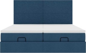 Osmanský rám postele s matracíes modrá 180x200cm textil 3313677