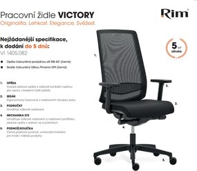 Kancelářská židle na kolečkách RIM VICTORY VI 1405 – s područkami, černá
